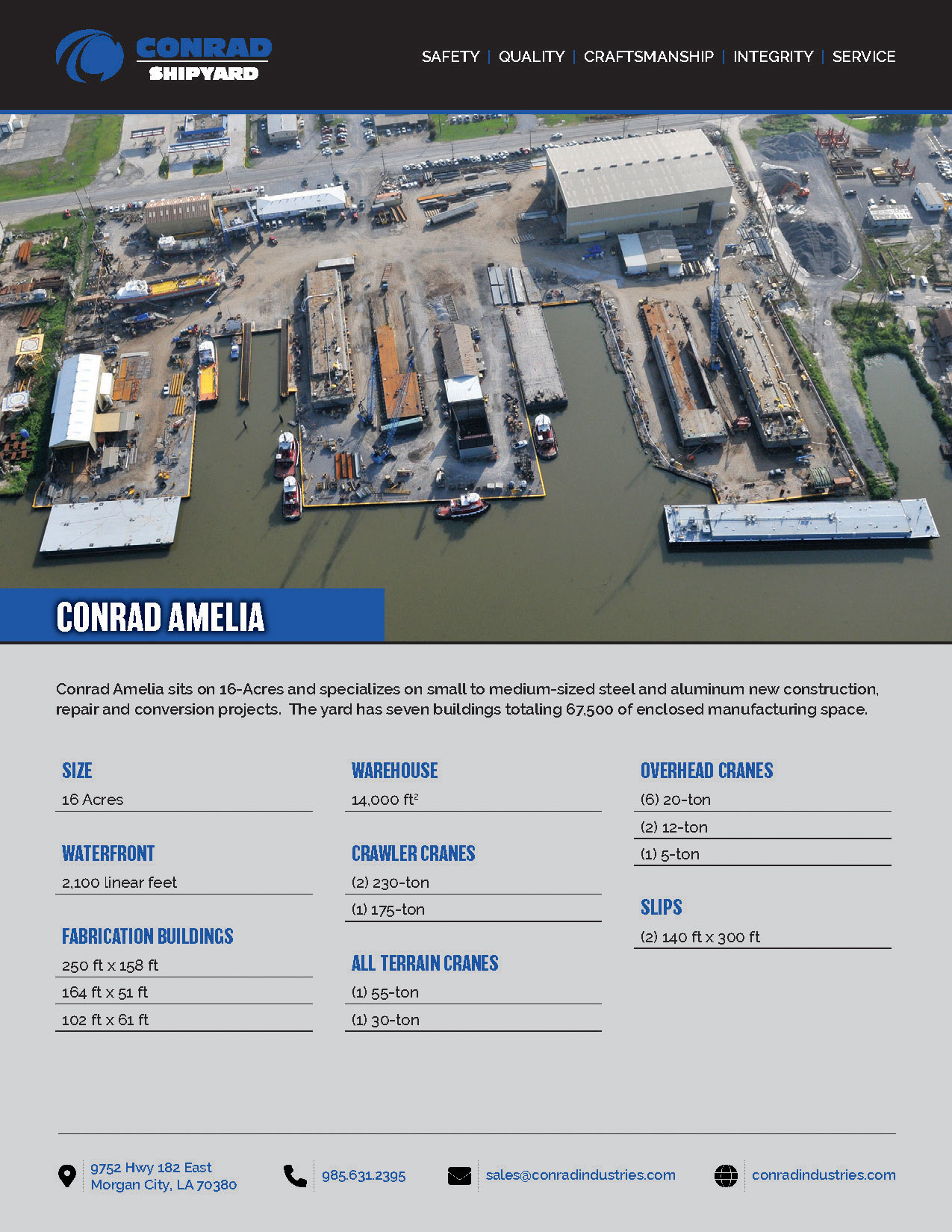 Facility Spec Sheets • Conrad Shipyard